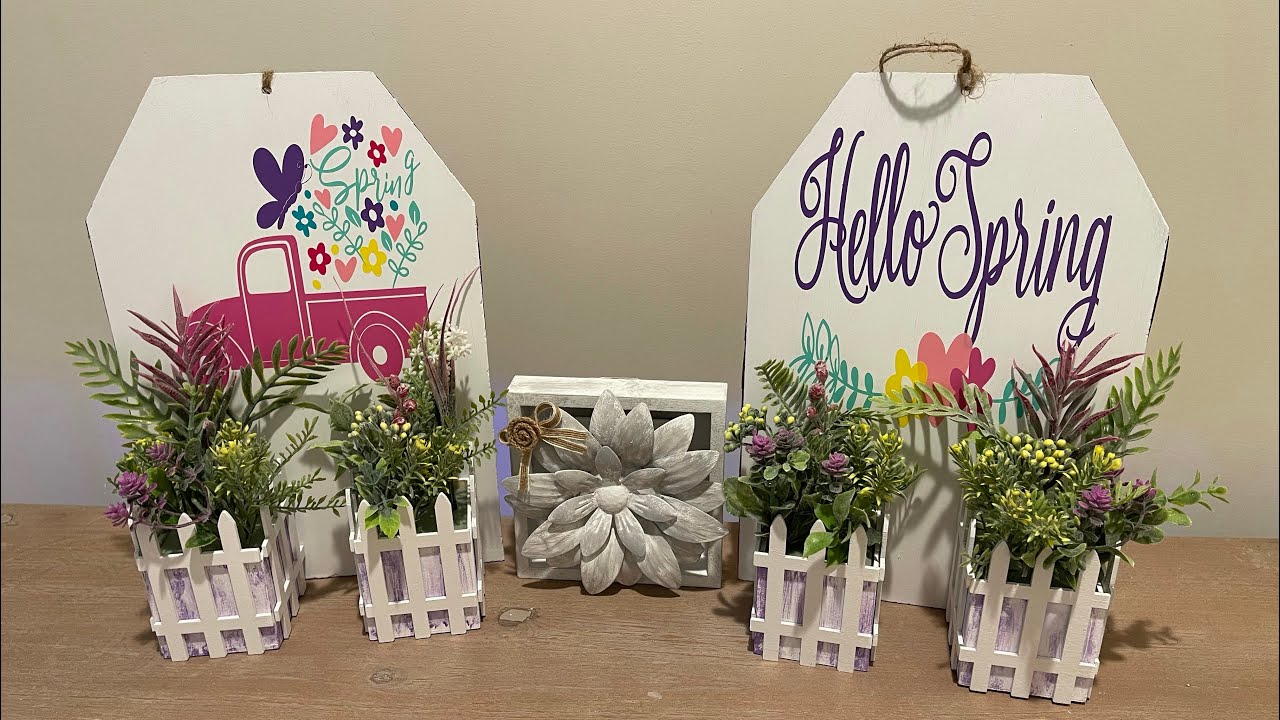 BEAUTIFUL SPRING DECOR | DOLLAR TREE | FARMHOUSE DECOR | NO SEW BAGS ...