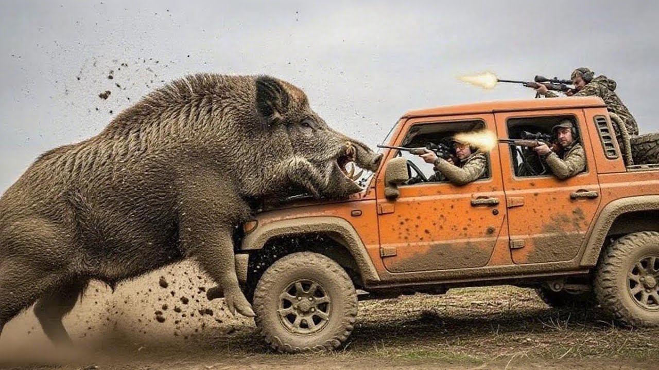 Crazy Wild Boar Monster Attacked Our Car Head-on - What Should We Do to ...