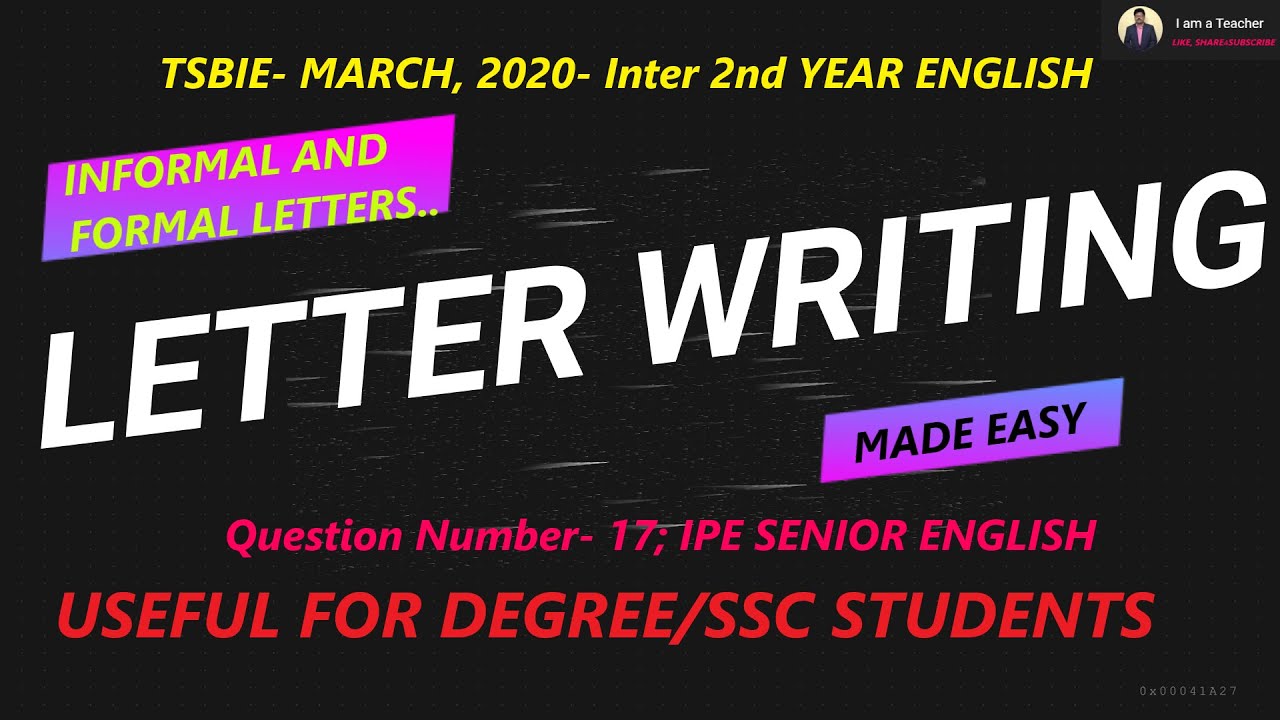 How to Write Letters? | Letter Writing Skill- Inter 2nd Year English Q ...