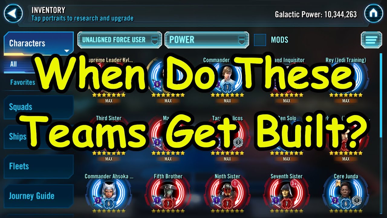 When to Build Each Unaligned Force User Team - YouTube