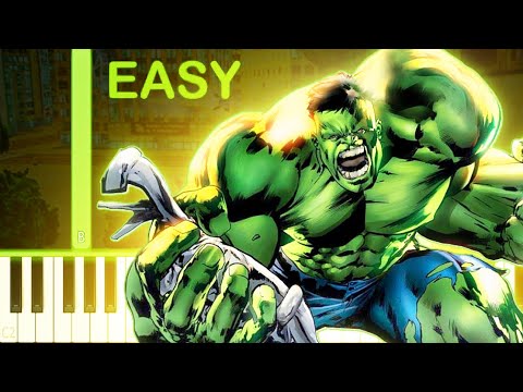 The Incredible Hulk Ultimate Destruction Theme Song - EASY Piano ...