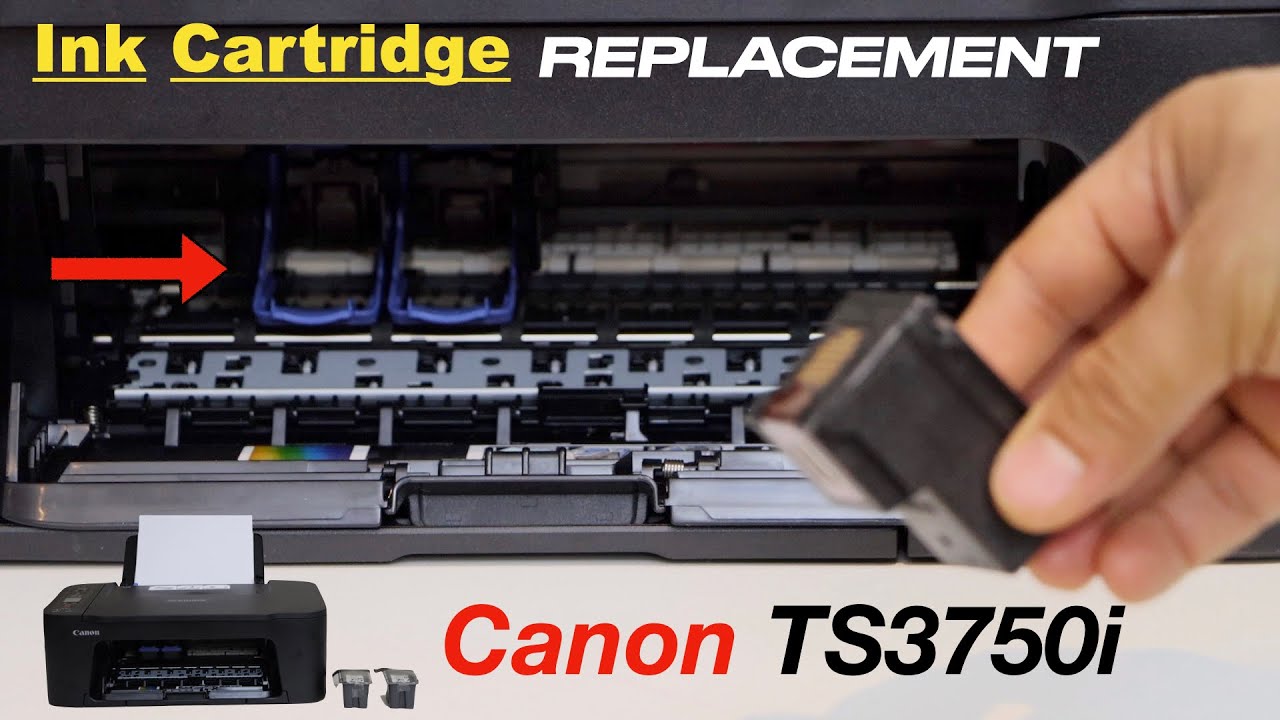 Canon Pixma TS3750i Ink Cartridge Replacement !! - YouTube