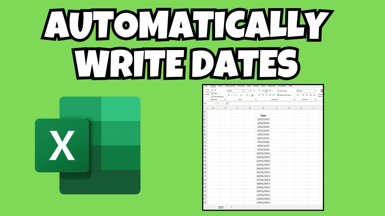 How To Automatically Write Dates In Excel Youtube 4387
