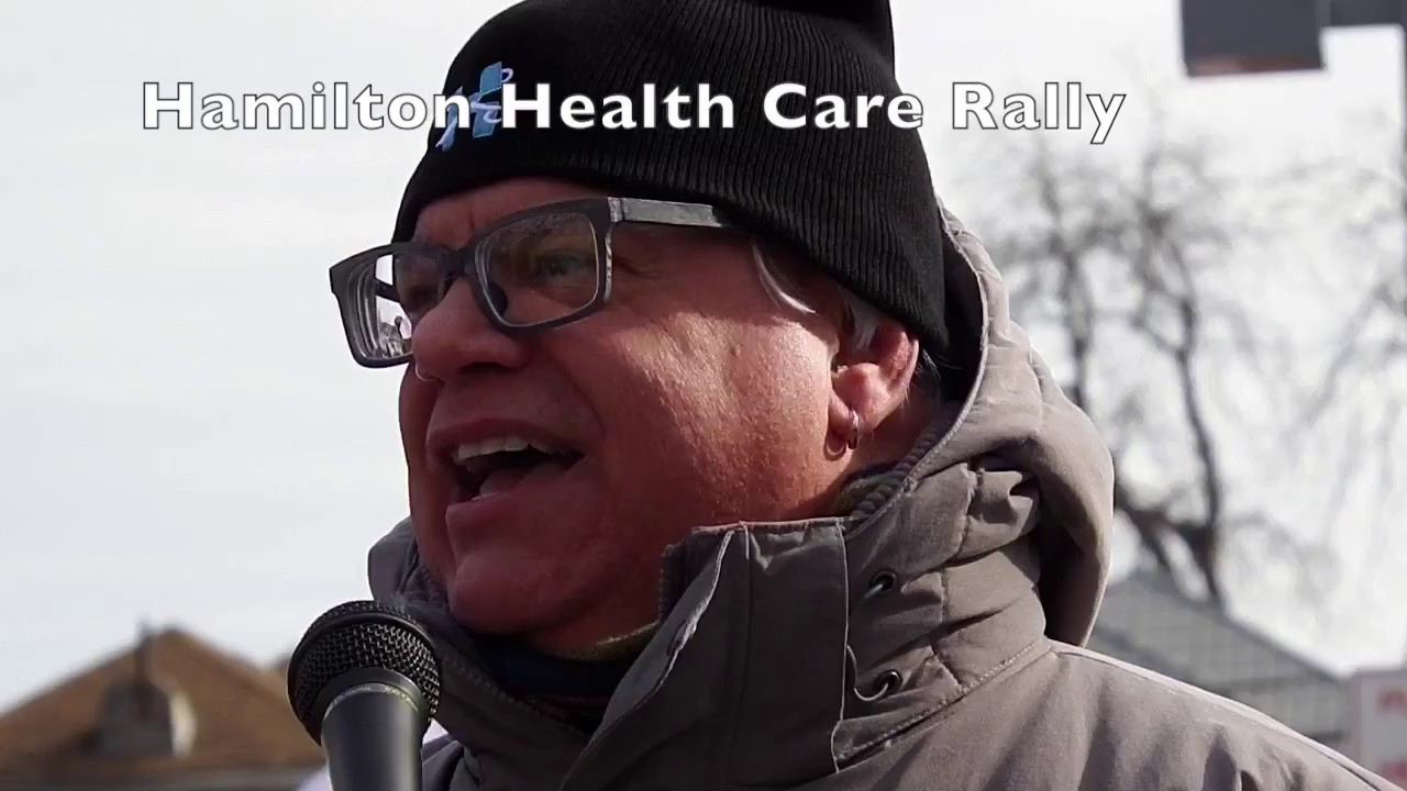 Fred Hahn President CUPE Ontario speaks atHamilton Health Care Rally ...