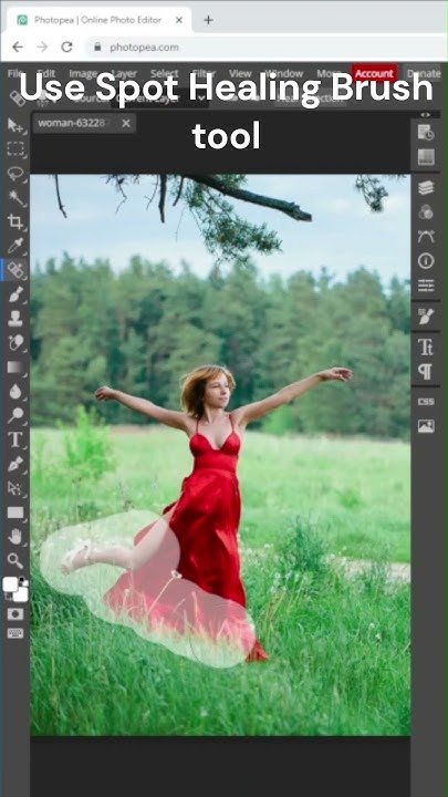 Photopea remove object from photo free | Photopea tutorial - YouTube