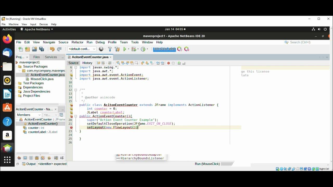 Counting Action Events In Java - YouTube