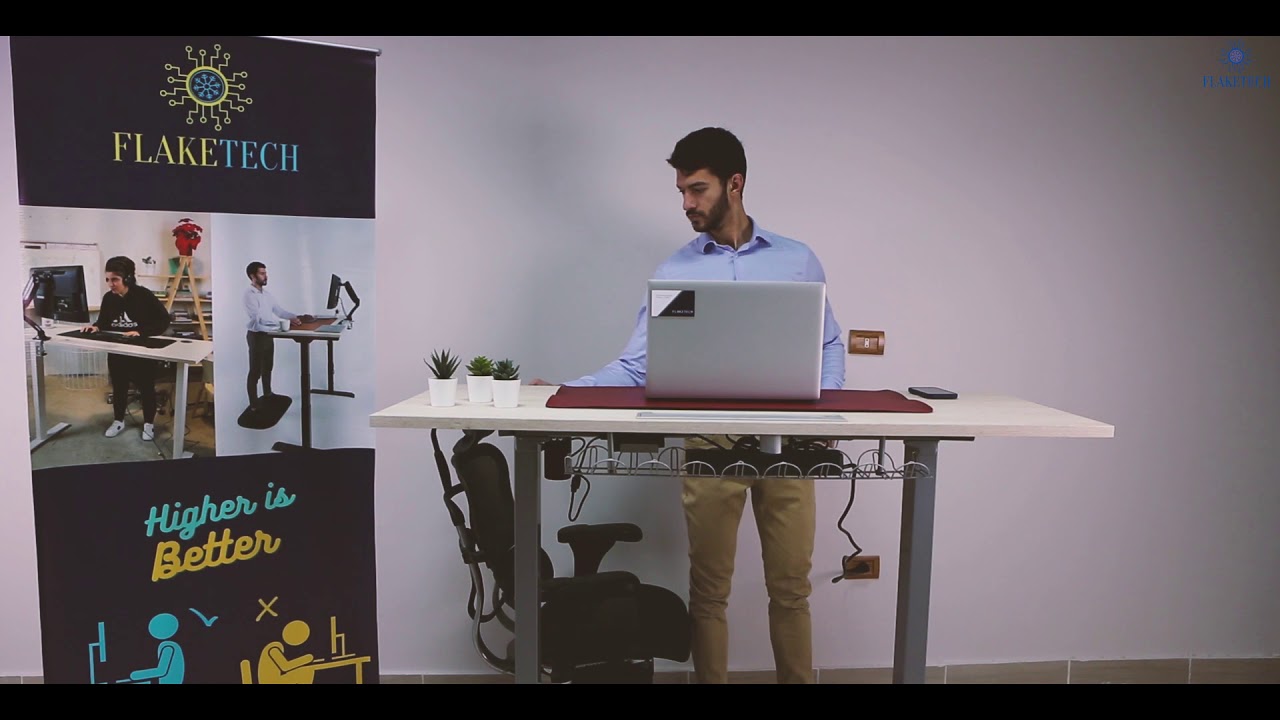 FlakeTech Single Motor Standing Desk - YouTube