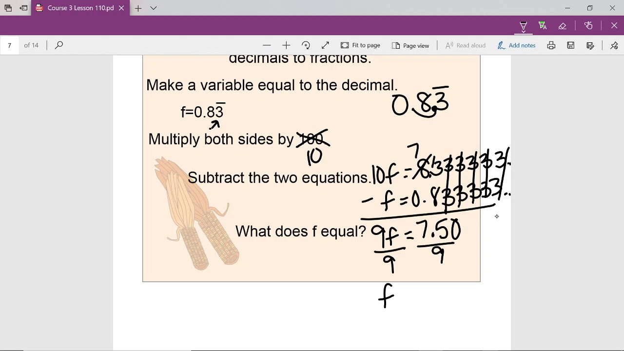 Lesson 110 Saxon Course 3 - YouTube