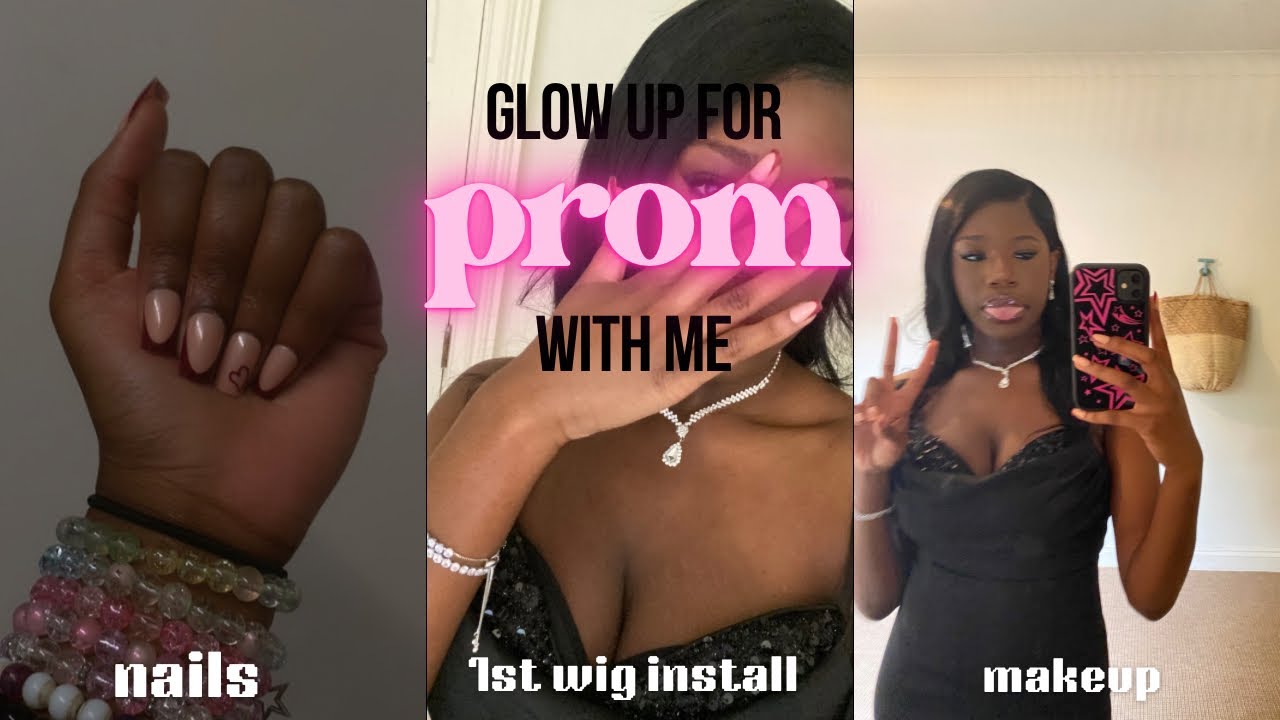come to PROM with me || prom 2023 grwm, wig install, lash install - YouTube