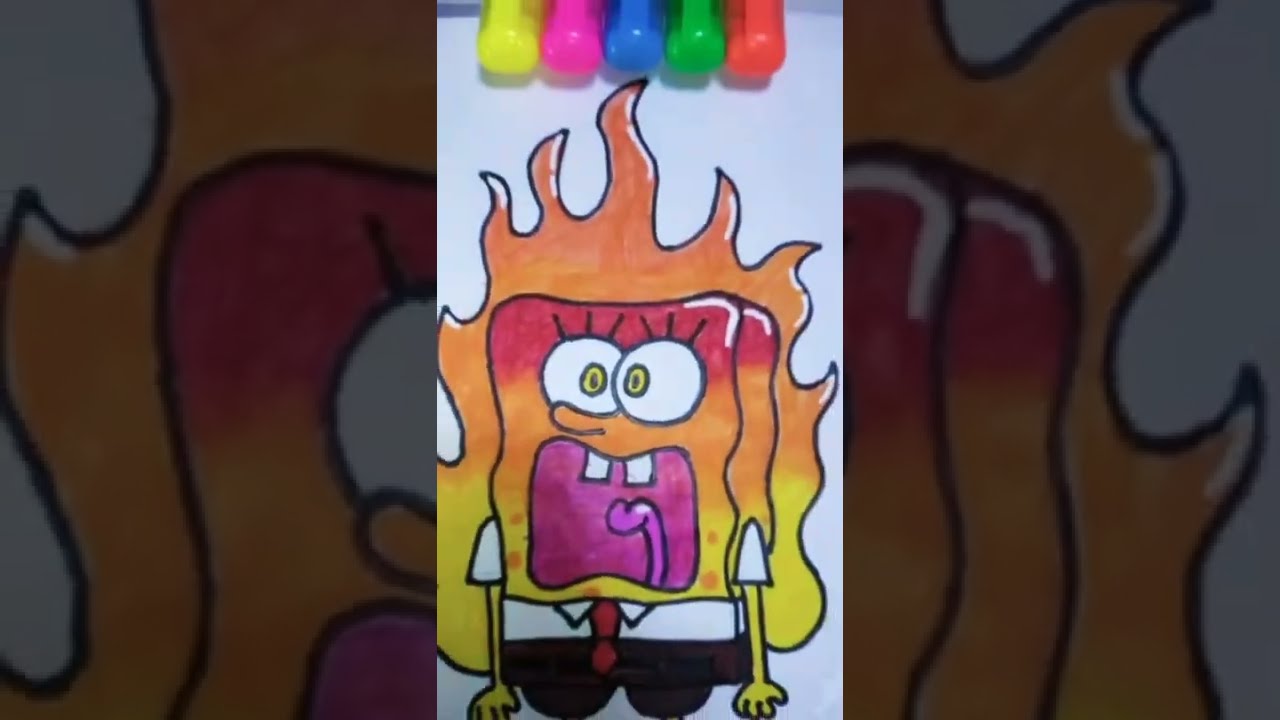 Drawing SpongeBob! with Paint Markers! - YouTube