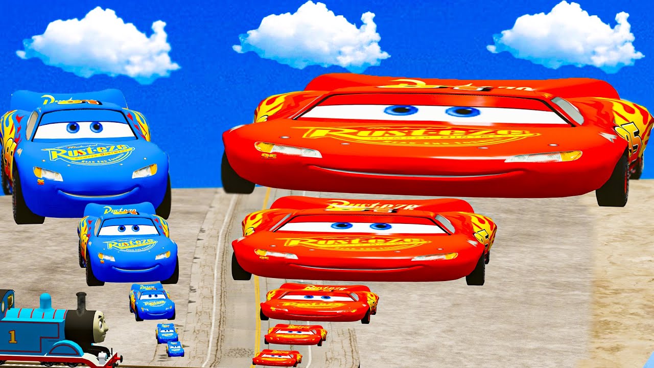 Big & Small Wide Lightning Mcqueen vs Big & Small Blue Mcqueen vs ...