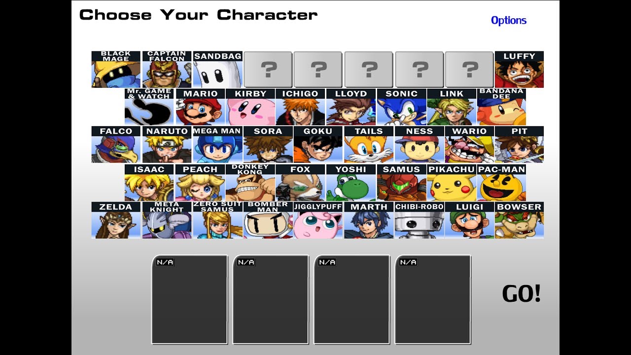 SSF2:Old character select screen (NOT A MOD) - YouTube