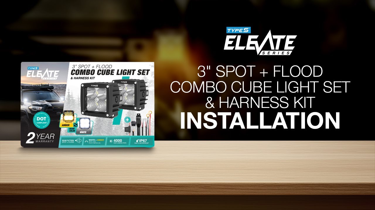 LED Cube Pod Light Install | Combo Off-Road Pod Light with Wiring ...