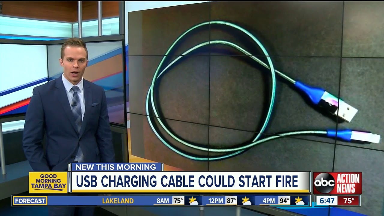 Target recalls 90K USB charging cables due to shock, fire hazards - YouTube