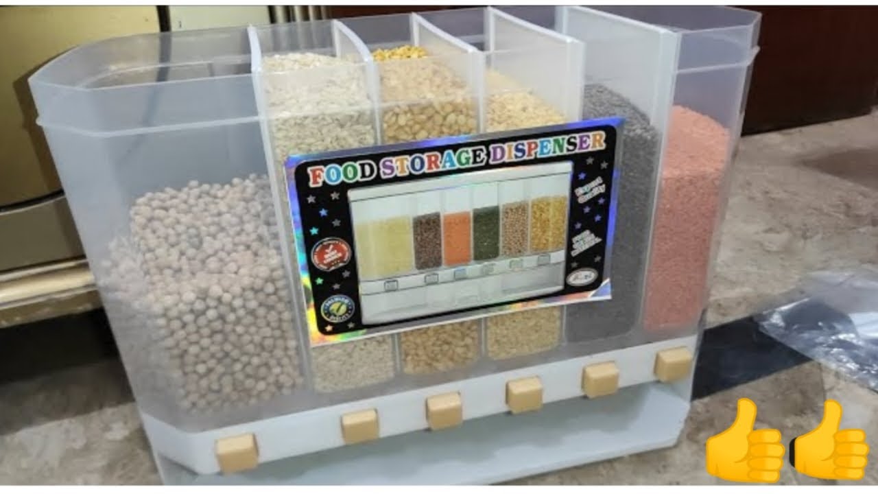 Amazon Wall Mounted Dispenser 6 Grid Cereal Dispensers Kitchen Storage ...