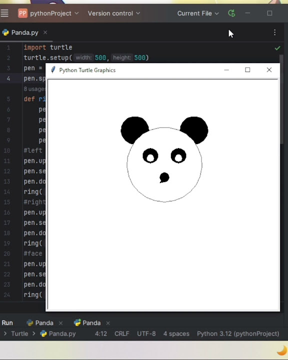 Draw Panda With Python Coding Learnpythonbasics Python Learningpython Learning