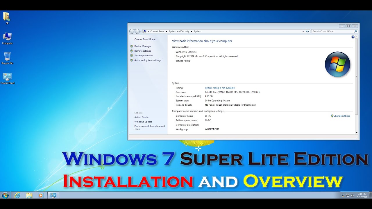 Windows 7 Super Lite Edition Review | Popular & Widely OS | Smooth ...