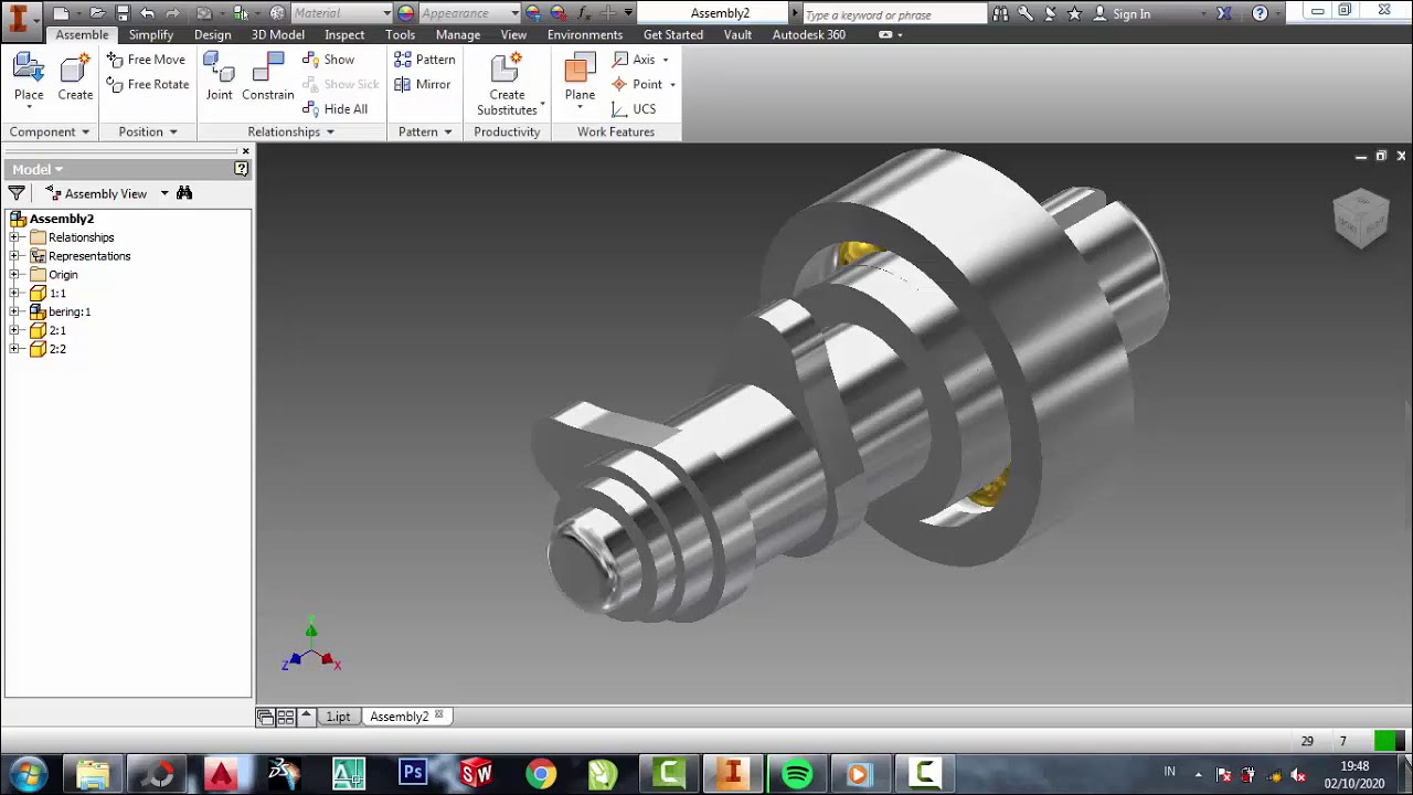 Noken as motor sederhana autodesk inventor - YouTube