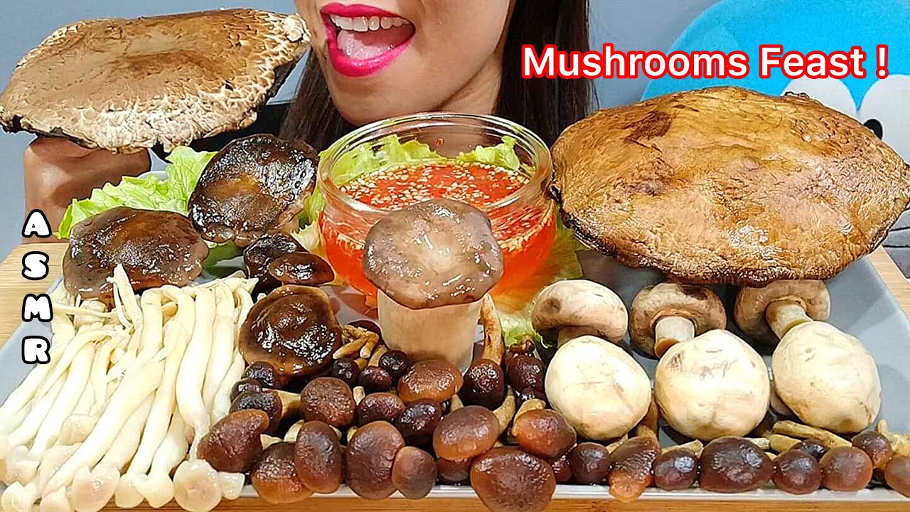 ASMR EATING MUSHROOMS FEAST / ăn nấm / 먹방 Real Sounds - YouTube