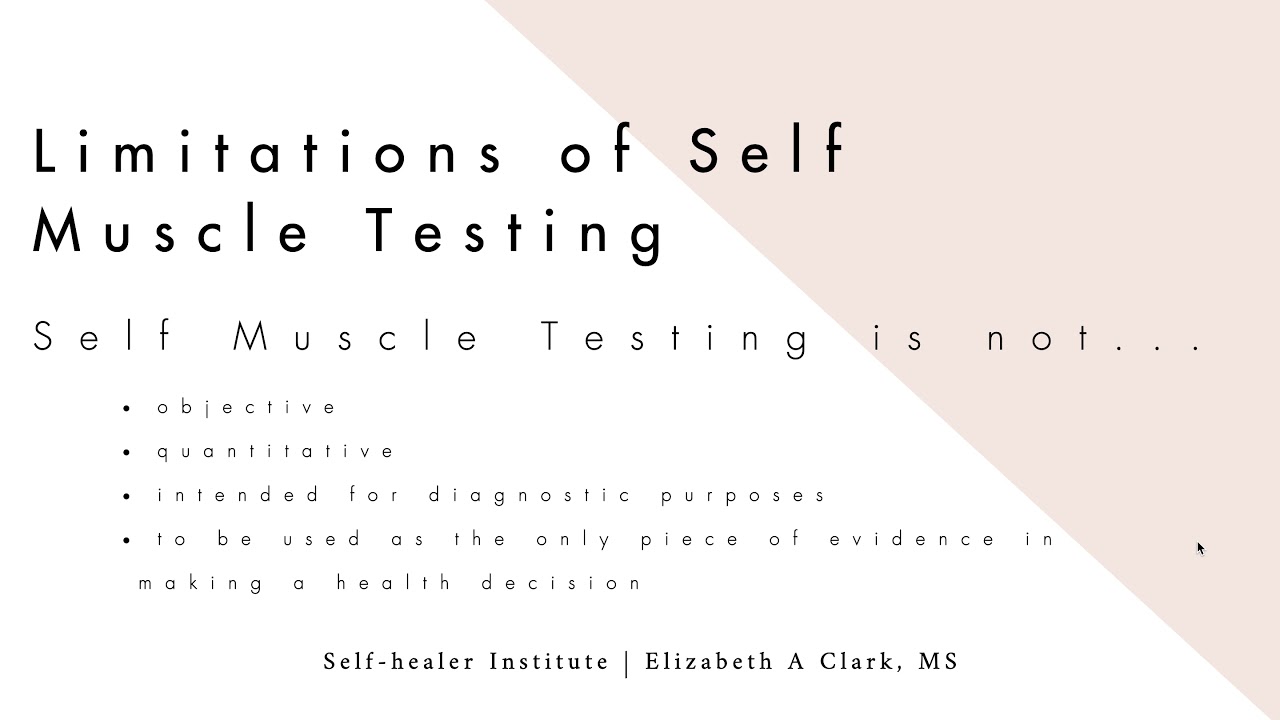 Self Muscle Testing Training Webinar - YouTube