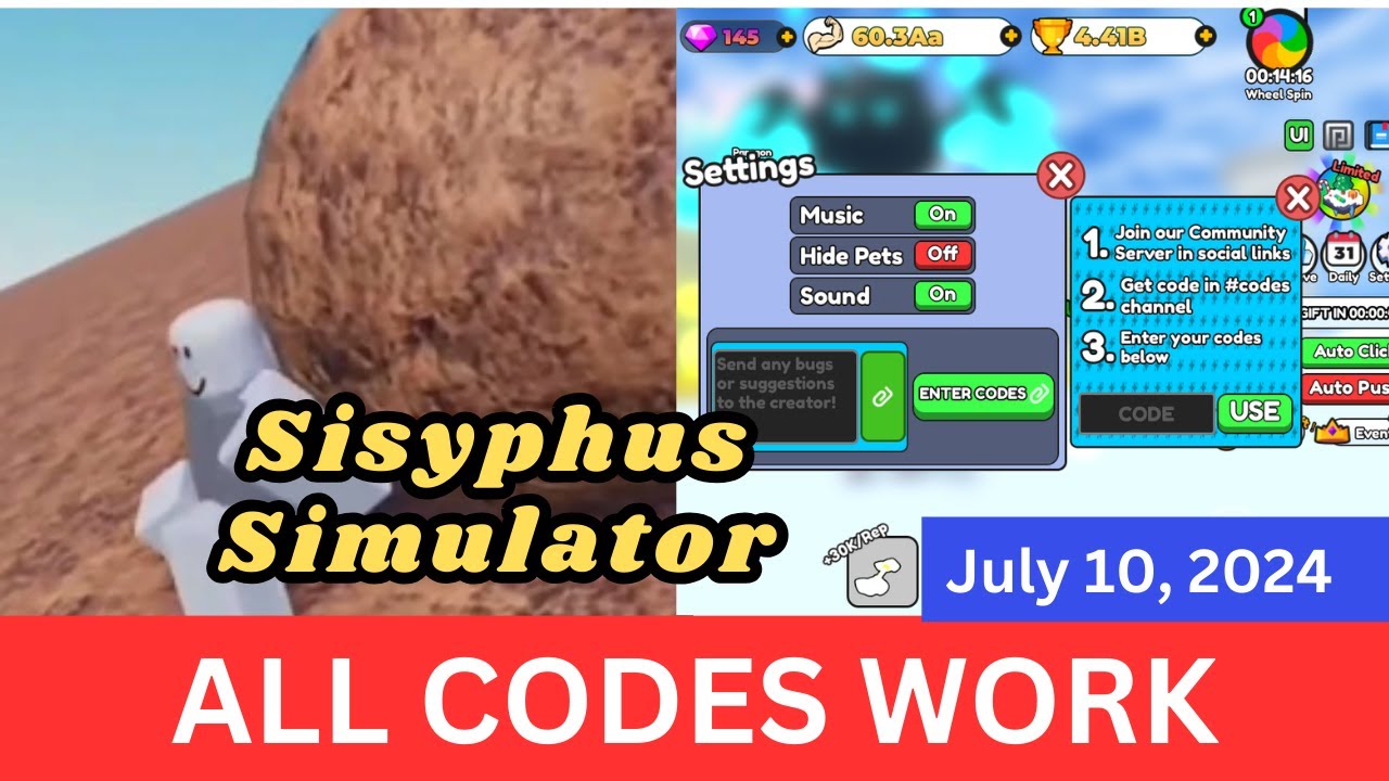 *All CODES WORK* Sisyphus Simulator ROBLOX, July 10, 2024 - YouTube