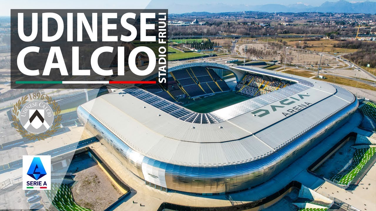 🇮🇹 Udinese Calcio Stadio Friuli stadium and surroundings from a drone ...