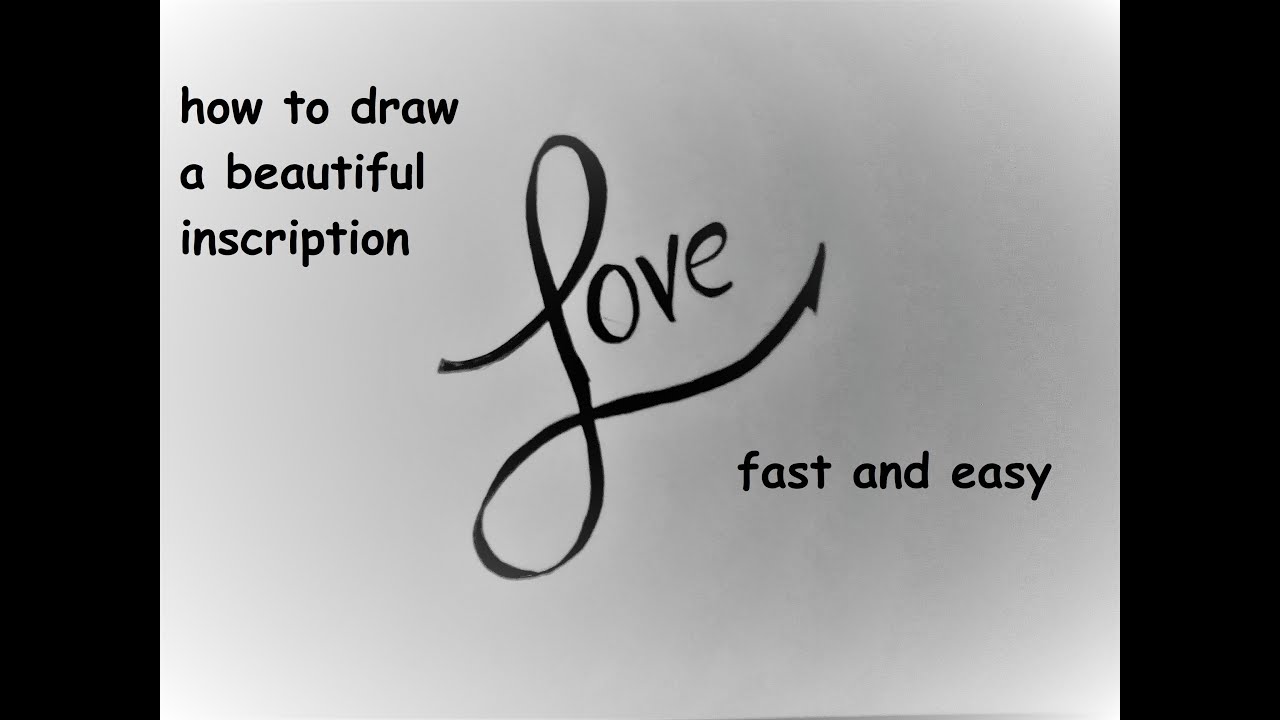 How to quickly draw a beautiful inscription. - YouTube