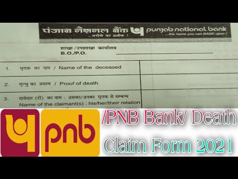 How to fill //PNB Bank// Death Claim Form - YouTube