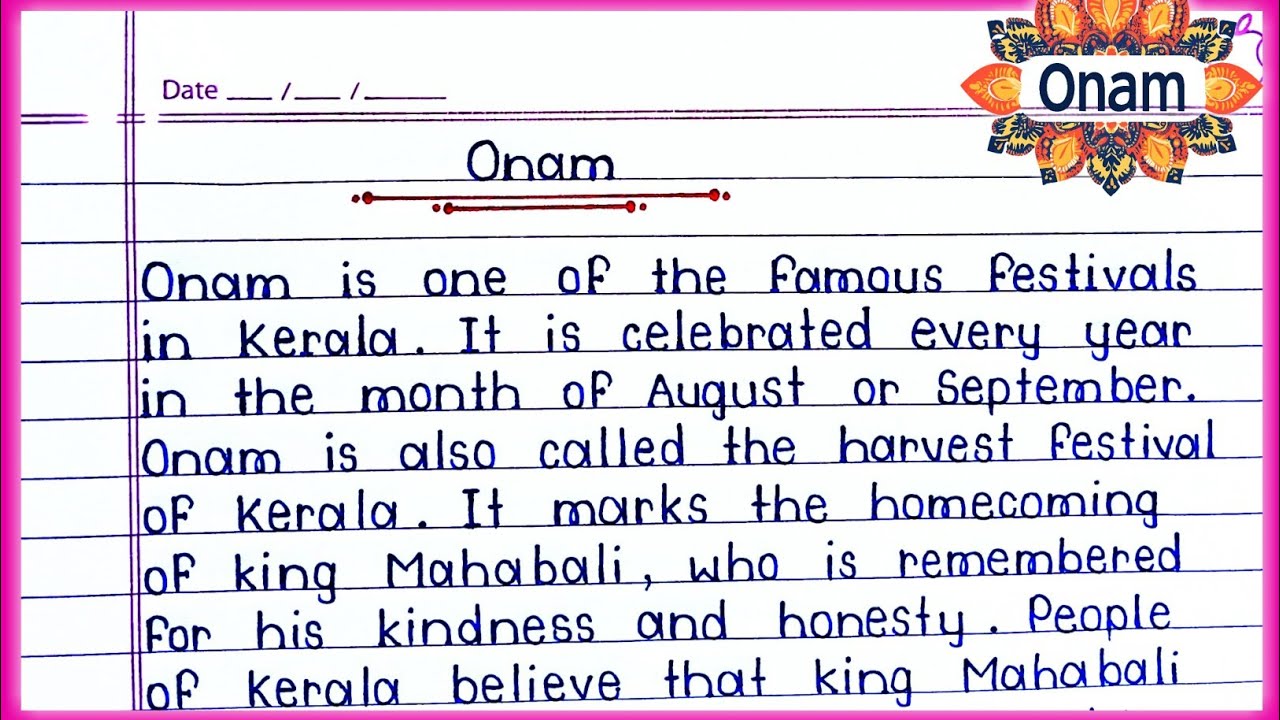 Essay on Onam in English | Onam festival essay in English | - YouTube