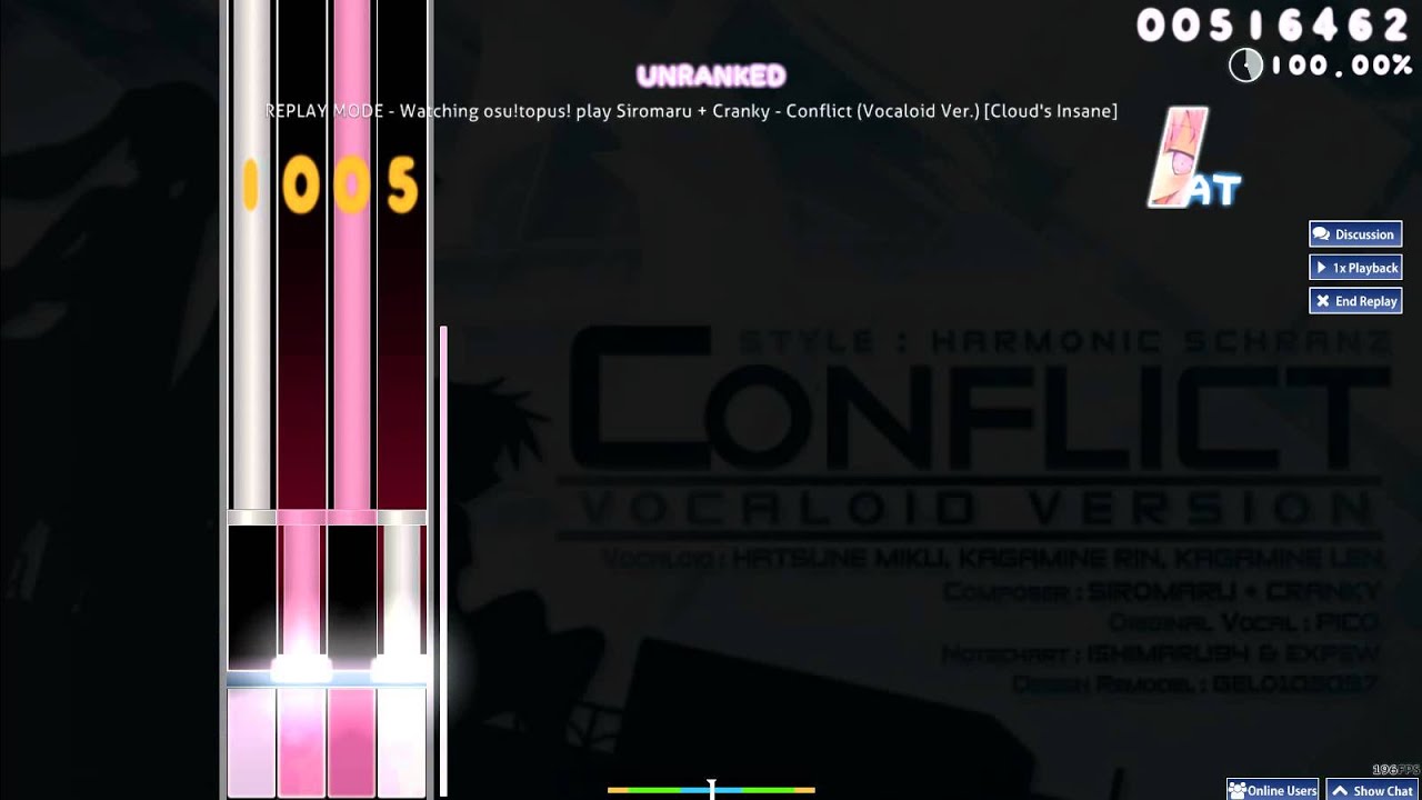 [osu! mania] Siromaru + Cranky - Conflict (Vocaloid Ver.) [Cloud's ...
