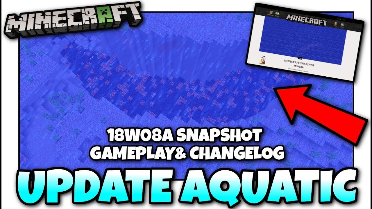 Minecraft - UPDATE AQUATIC - Snapshot 18w08a - Change Log & Gameplay ...