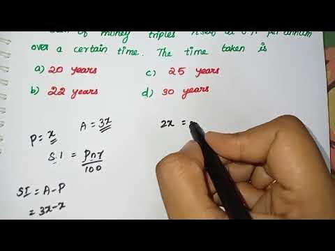 A sum of money triples itself at 8% per annum over a certain time. The time taken is || Tnpsc ...