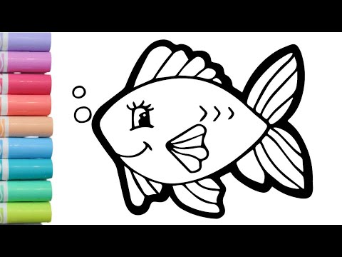 Drawing,Painting,and Cloring Fish For Children _How to Draw a Fish ...