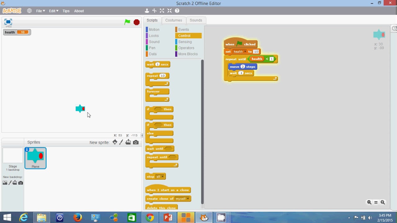 Scratch - Making a Maze Game - 03 - Making the Character Move Forward ...