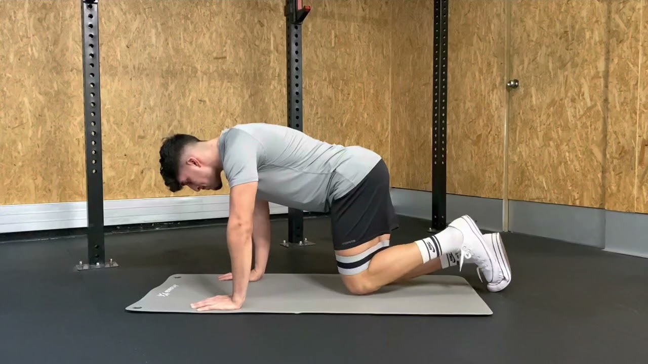 Patada de glúteo en cuadrupédia con banda elástica - YouTube