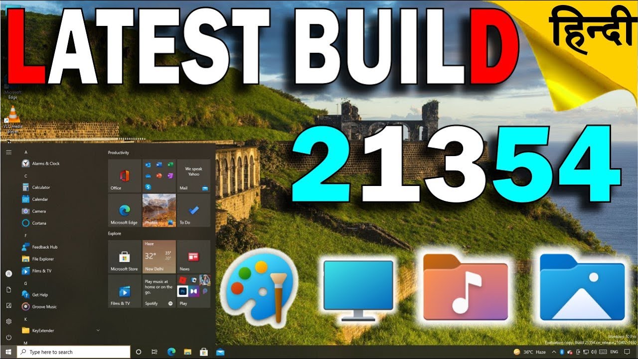 Windows 10 Build 21354 - New icons, Camera, Windows Tool | Hindi - YouTube