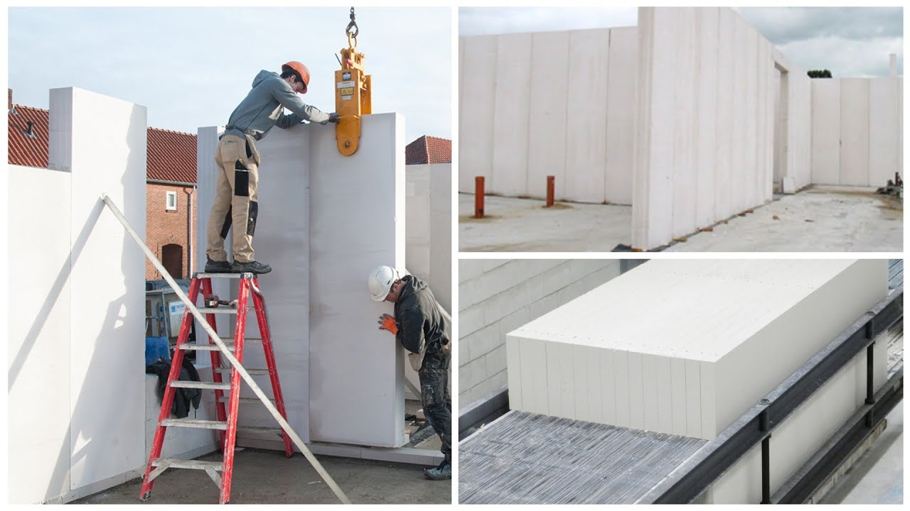 Lightweight aerated autoclaved concrete wall panels cladding - YouTube