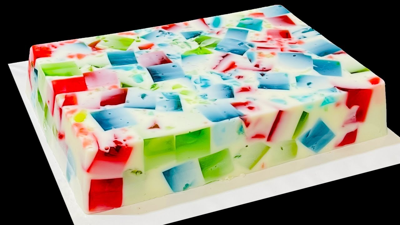 Broken Glass Jelly Pudding | Easy No Bake Jelly Dessert - YouTube