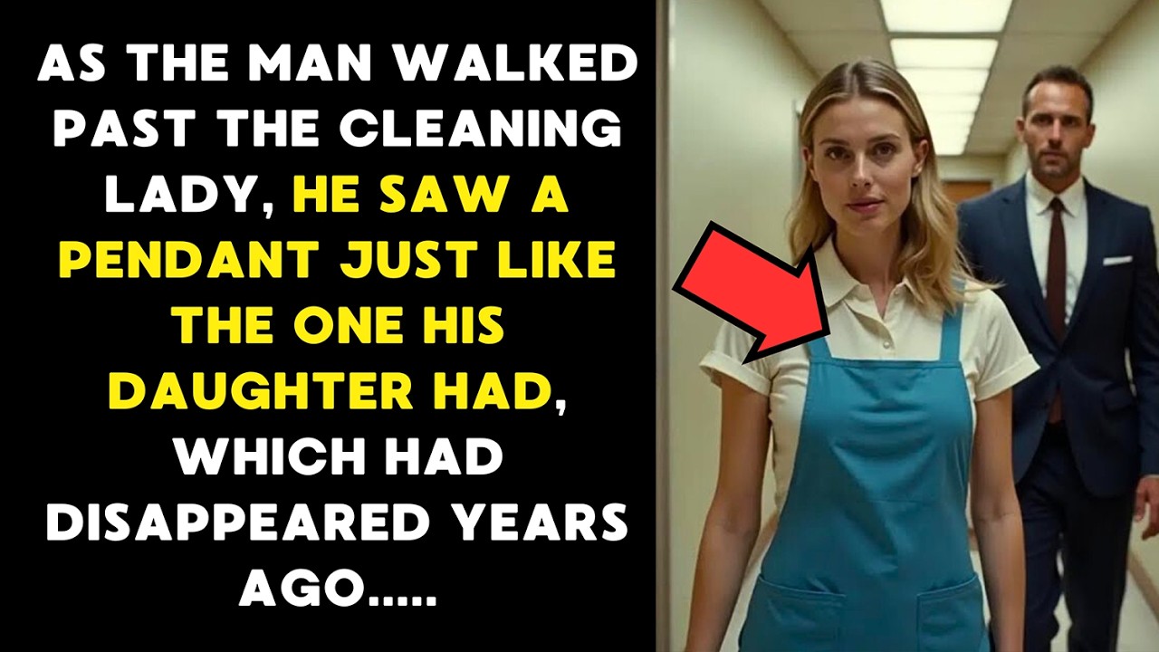 PASSING BY THE CLEANING LADY, THE MAN NOTICED ON HER, HIS DAUGHTER'S ...