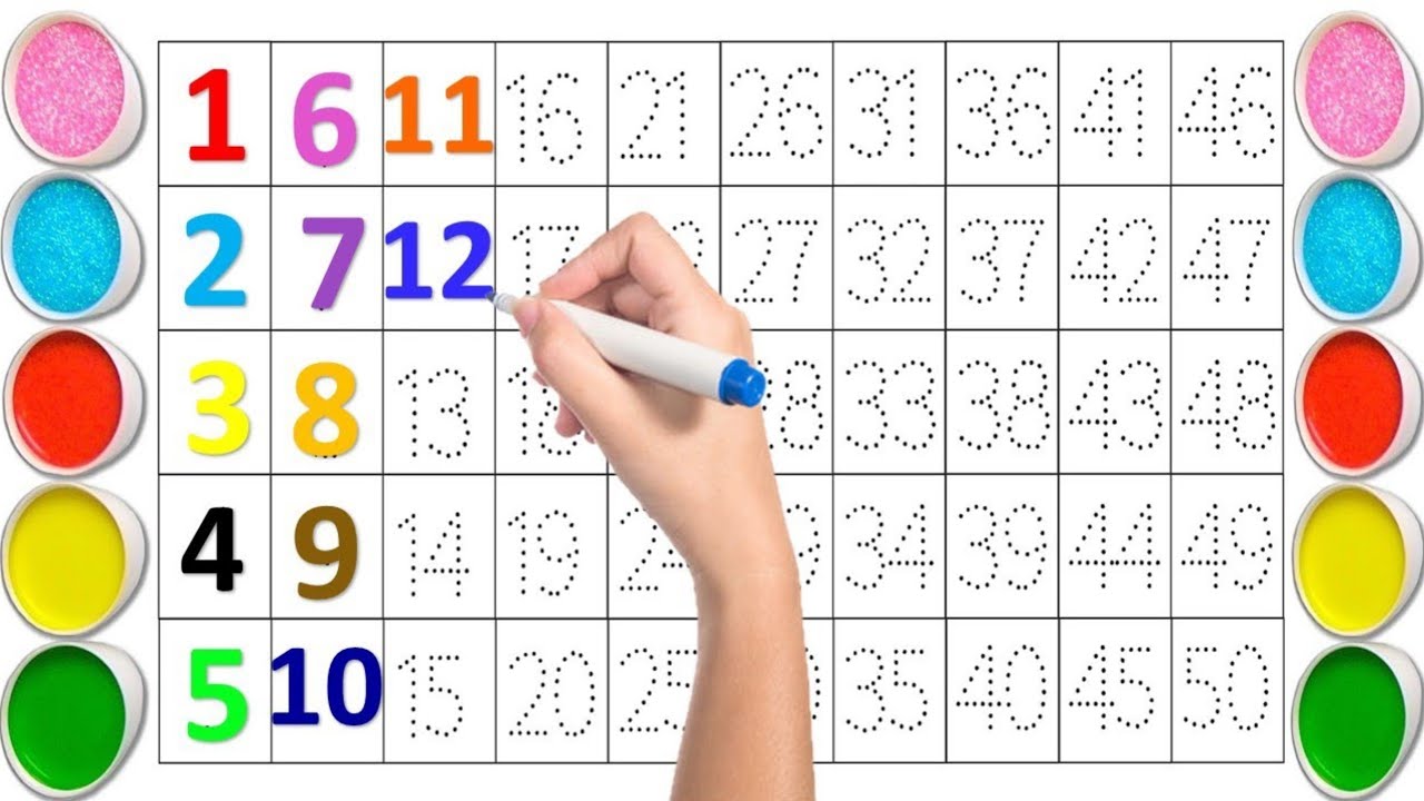 1 to 50 counting numbers // preschool learning video // toodles ...