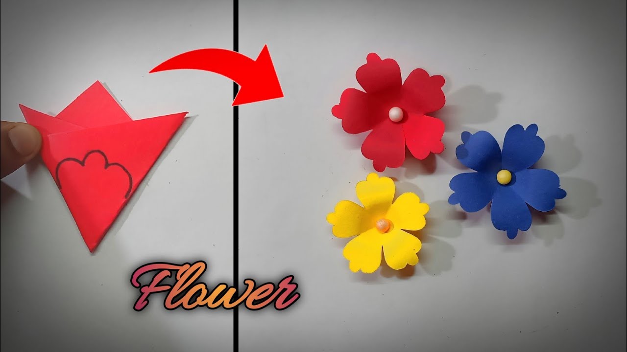Paper Flower Tutorial | Diy Flower Making | How to Make Easy Flower 🌺 ...