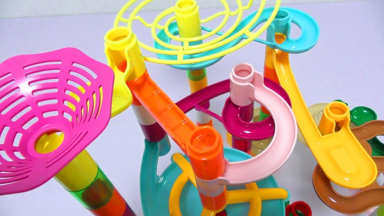 Marble Run ASMR☆Colorful Marble Lace 22 Piece Wiggle Course - YouTube