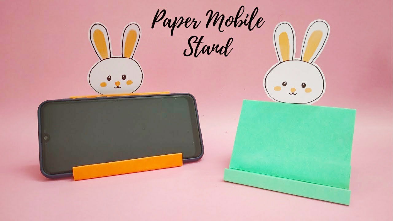 How to make Paper Mobile Stand l DIY Origami Phone Holder | Bunny Craft ...