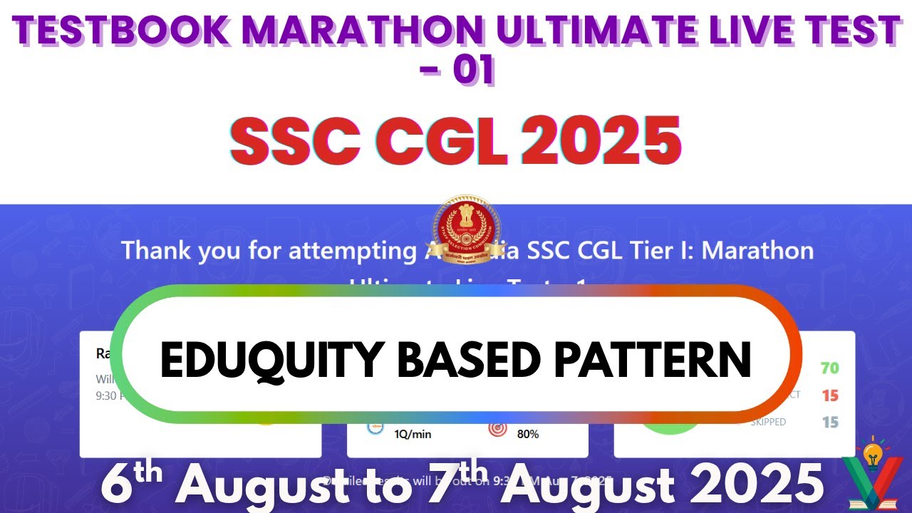 TESTBOOK All India SSC CGL Tier 1: Marathon Ultimate Live Test - 01 ...