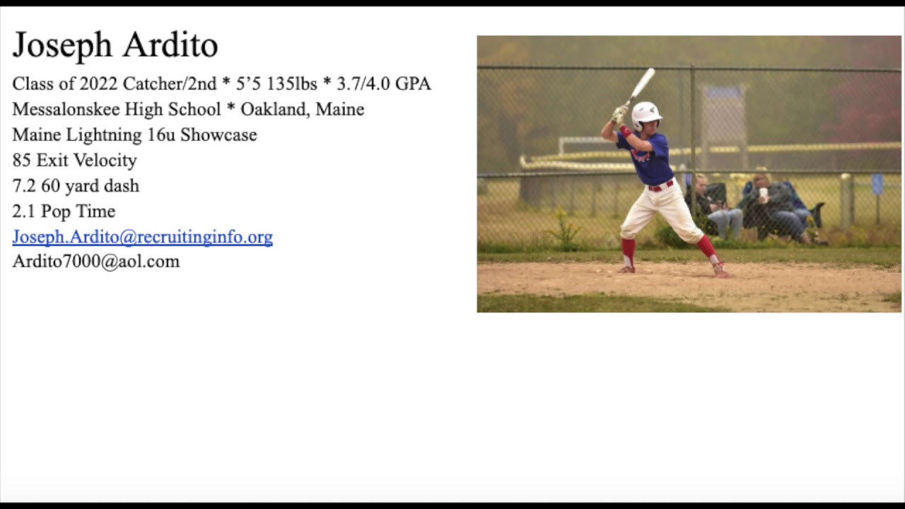 Joseph Ardito 2022 Catcher - College Baseball Recruiting Video - YouTube