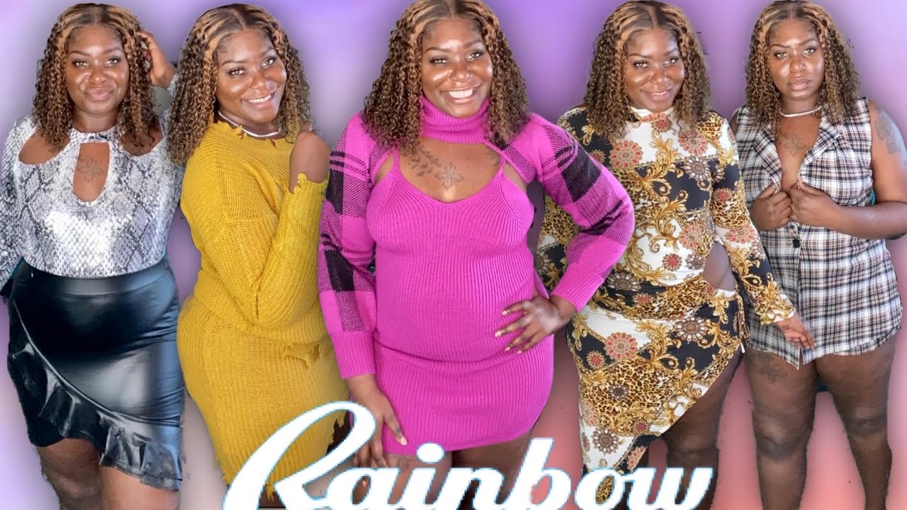 Rainbow Plus Size Try On Haul |Size 1x/2x| Tall and Curvy - YouTube