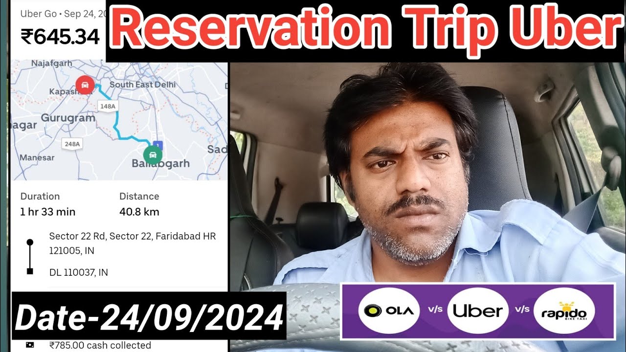 Reservation Trip Uber//Ola Uber Repido Earning Update//Cab Booking Delhi Local - YouTube