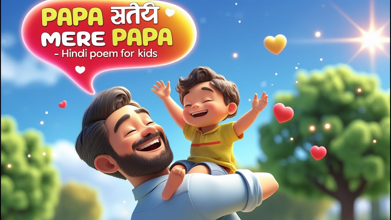 Papa Mere Papa Best Hindi Kids Poem Daddy Song for Children# ...