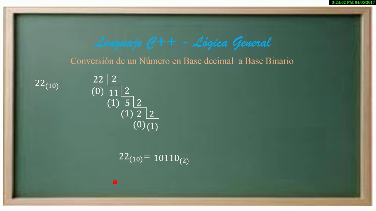 Conversion de Decimal a Binario - YouTube