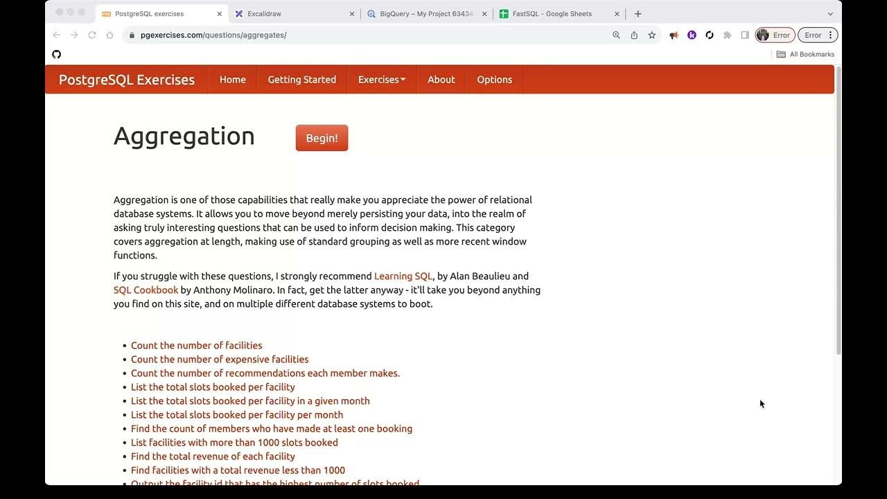 Let's Solve 42 PostgreSQL Exercises: Aggregations Pt. 1 - YouTube
